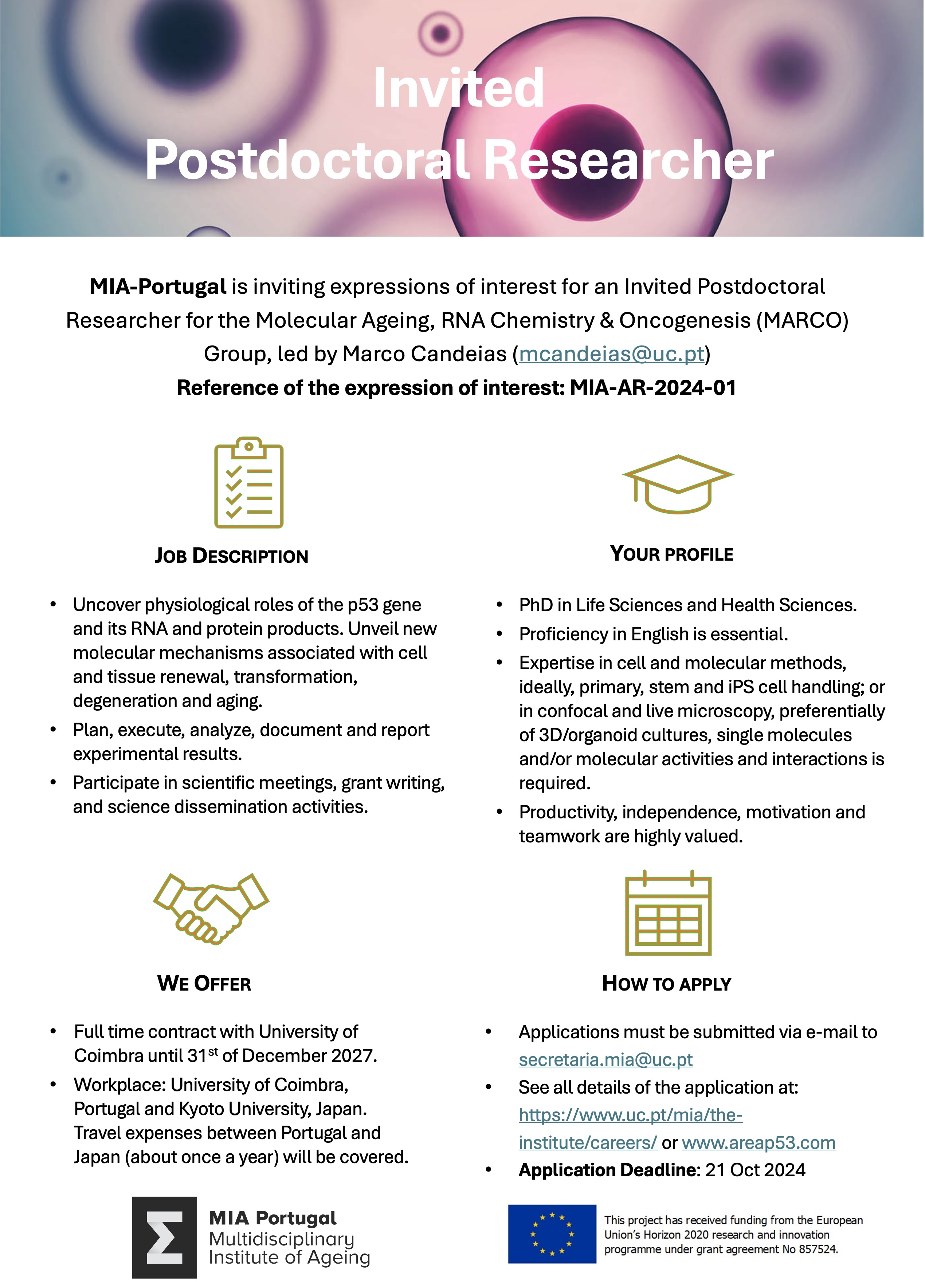 [We are hiring! – Postdoctoral Researchers] — CALL CLOSED – marco lab